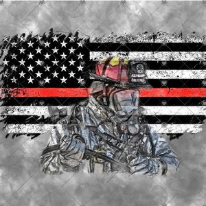 Firefighter Thin Red Line Tumbler Sublimation Wrap, Fire Tumbler ...