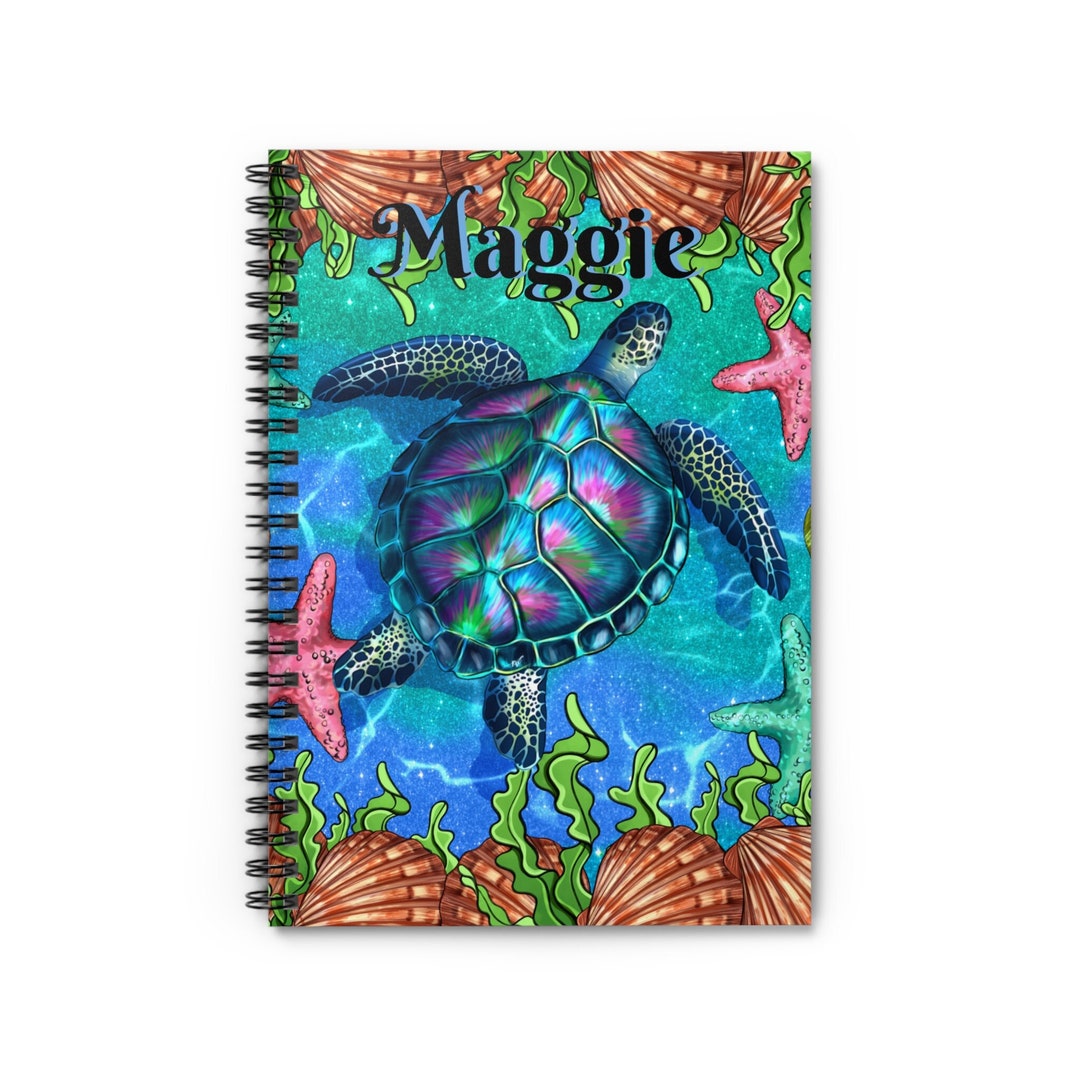 Sea Turtle Spiral Notebook Ruled Lines Journal Notebook Stationary Gift ...