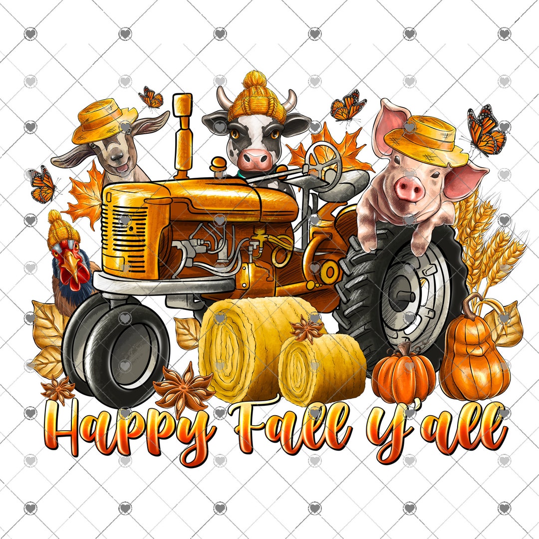 Fall Farm Animals Truck Sublimation Transfer, Ready to Press, Ready to ...
