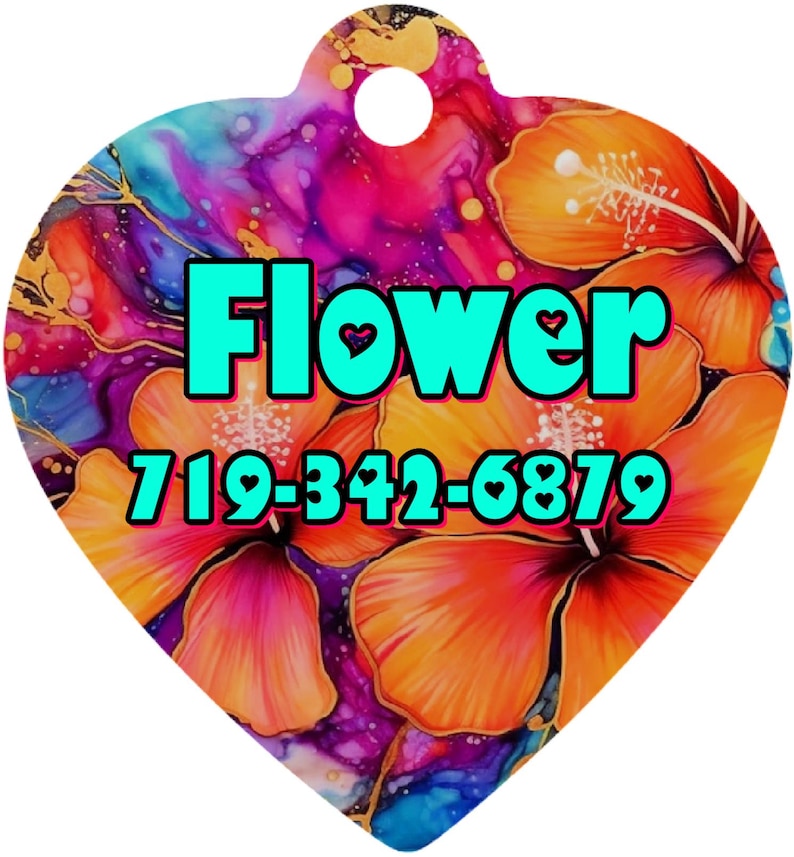 Dog Tag Personalized, Tropical Custom Pet Tag, Dog Name and Phone ...