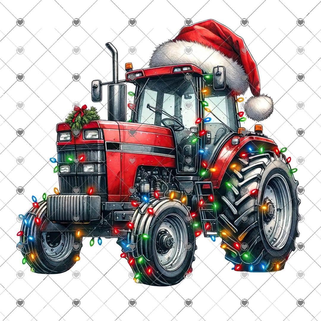 Christmas Tractor Sublimation Transfer, Printed, Red Tractor ...