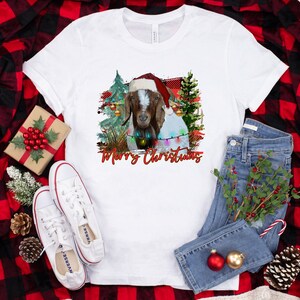 Merry Christmas Boer Goat Sublimation Transfer, Goat Transfer, Farm ...