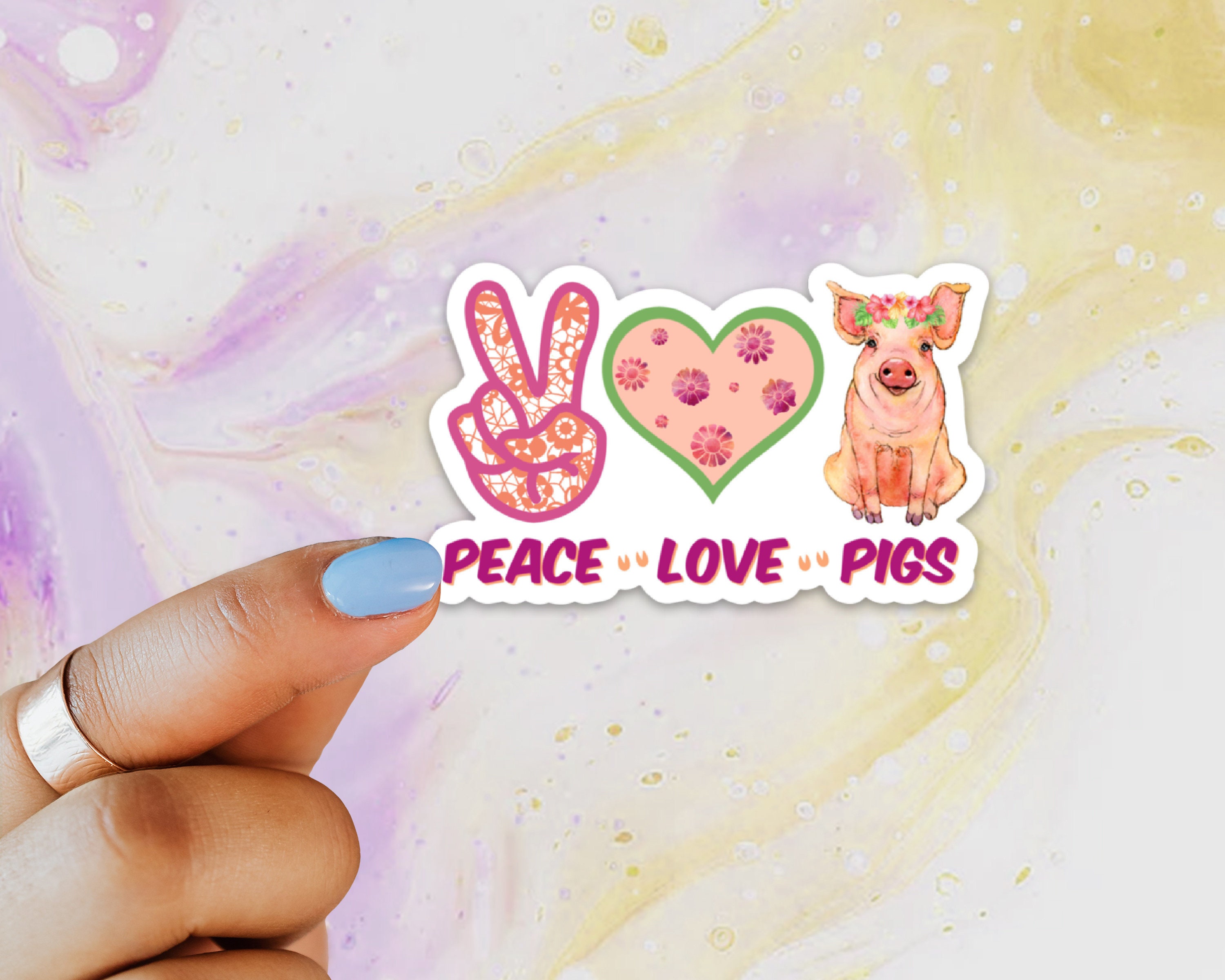 Peace Love Pigs Sticker Pig Sticker Pig Sticker for Laptops | Etsy