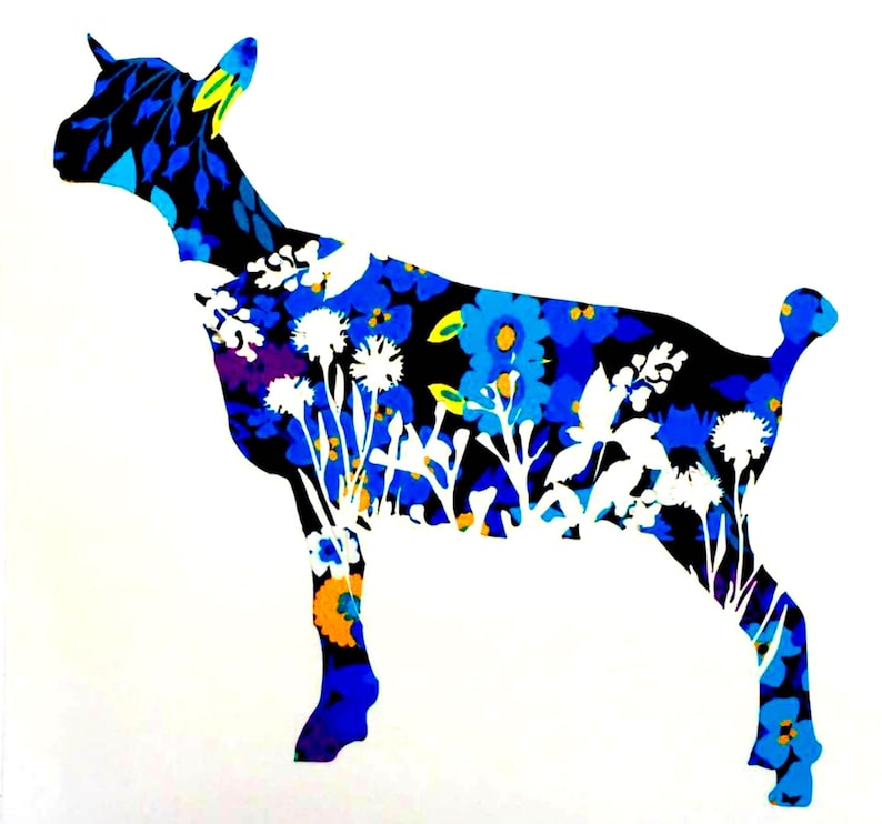 Nigerian Dwarf Dairy Goat Vinyl Flower Cutout Decal Sticker | Etsy