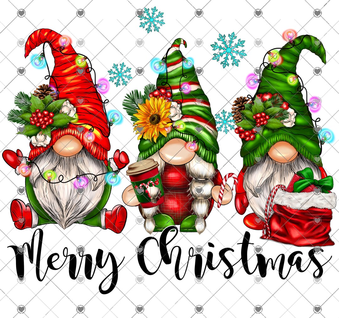 Merry Christmas Gnomes Sublimation Transfer, Christmas Printed Sub ...