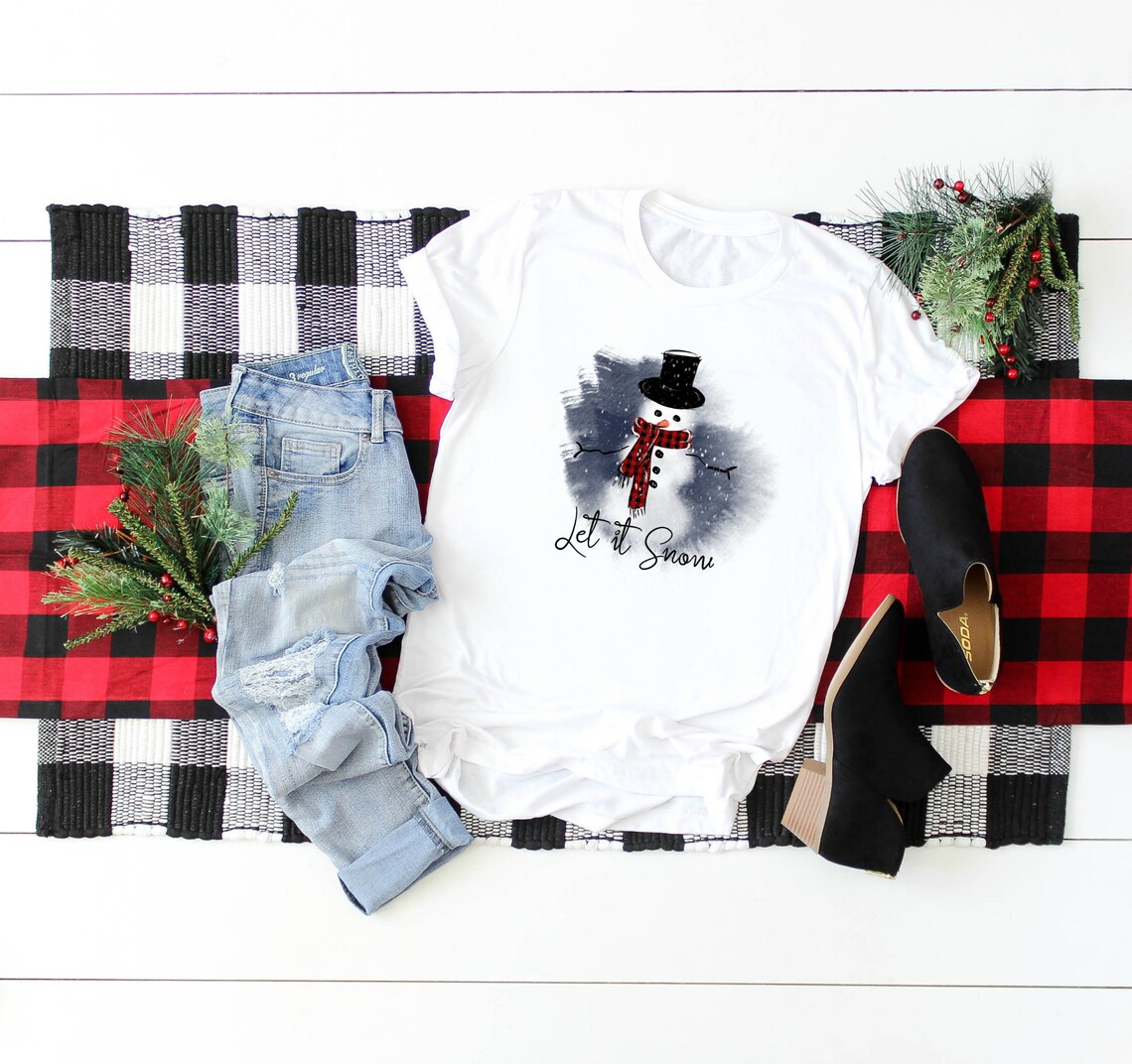 Let It Snow Snowman Sublimation Transfer, Printed Sub Transfer, Hand ...