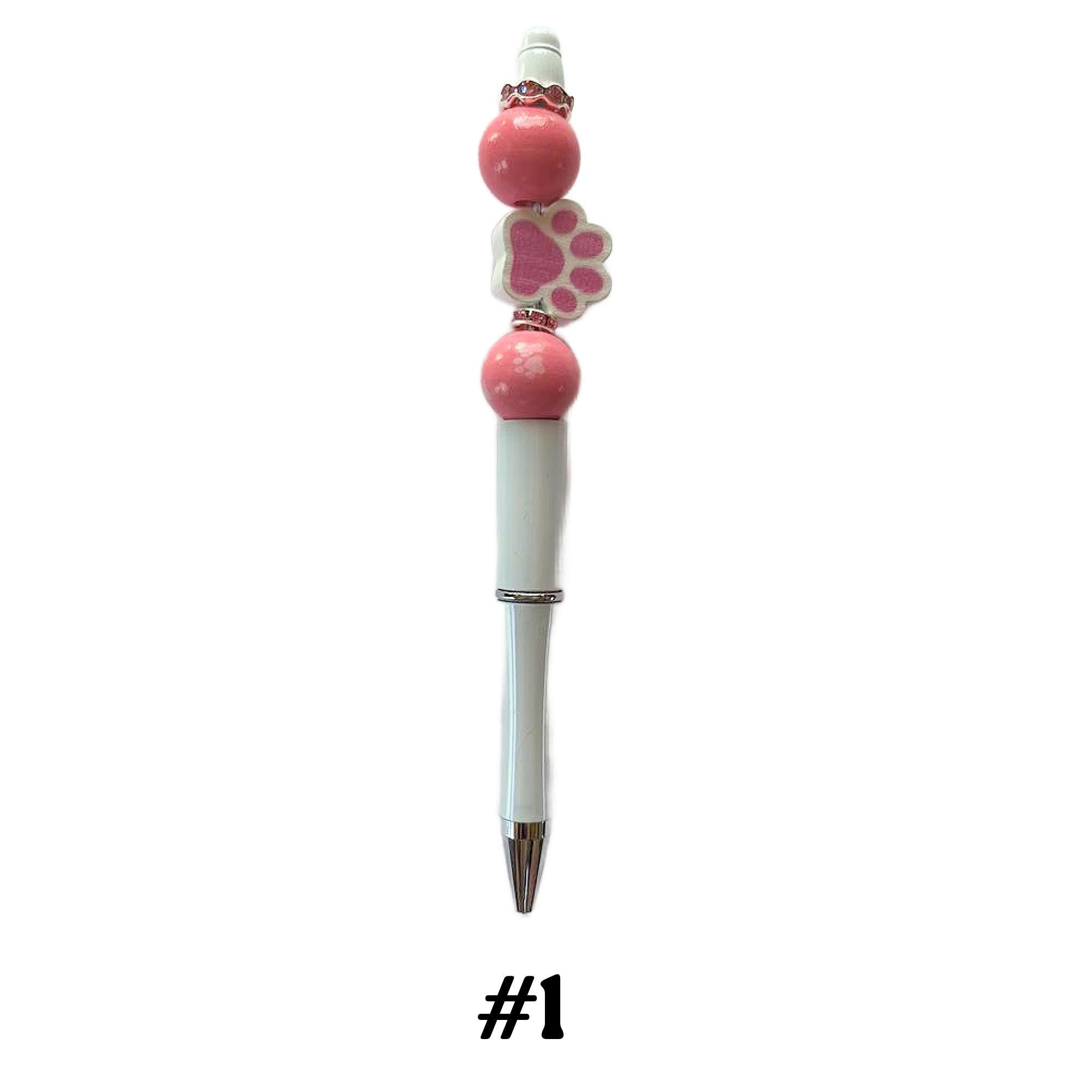 Dog Paw Print Beaded Ballpoint Pen With Refill, Dog Mom Gift, Pawprint ...