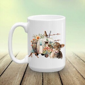 Camper Cow Sublimation Transfer, Camping, Ready to Press Sublimation ...