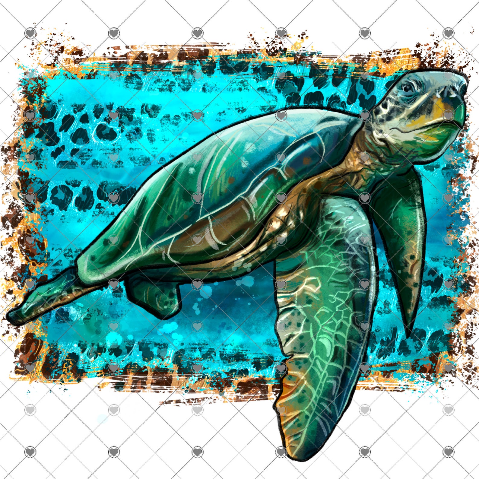 Sea Turtle Sublimation Transfer Printed Ready to Use - Etsy