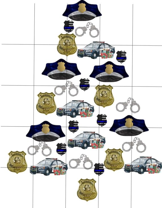 Police Tree Christmas Sublimation Transfer Ready to Press | Etsy