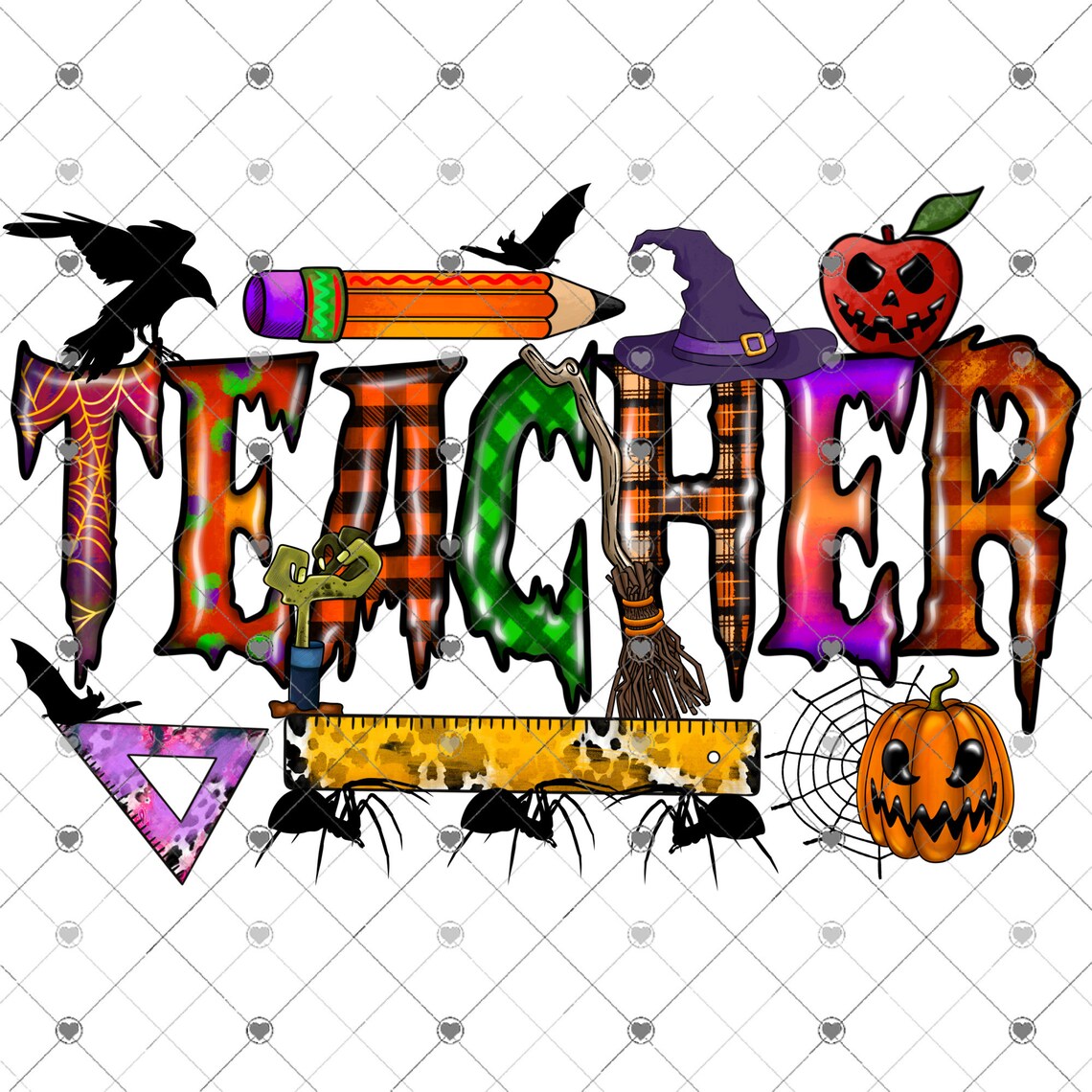 Halloween Teacher Ready to Press Sublimation Transfer, Ready to Use ...