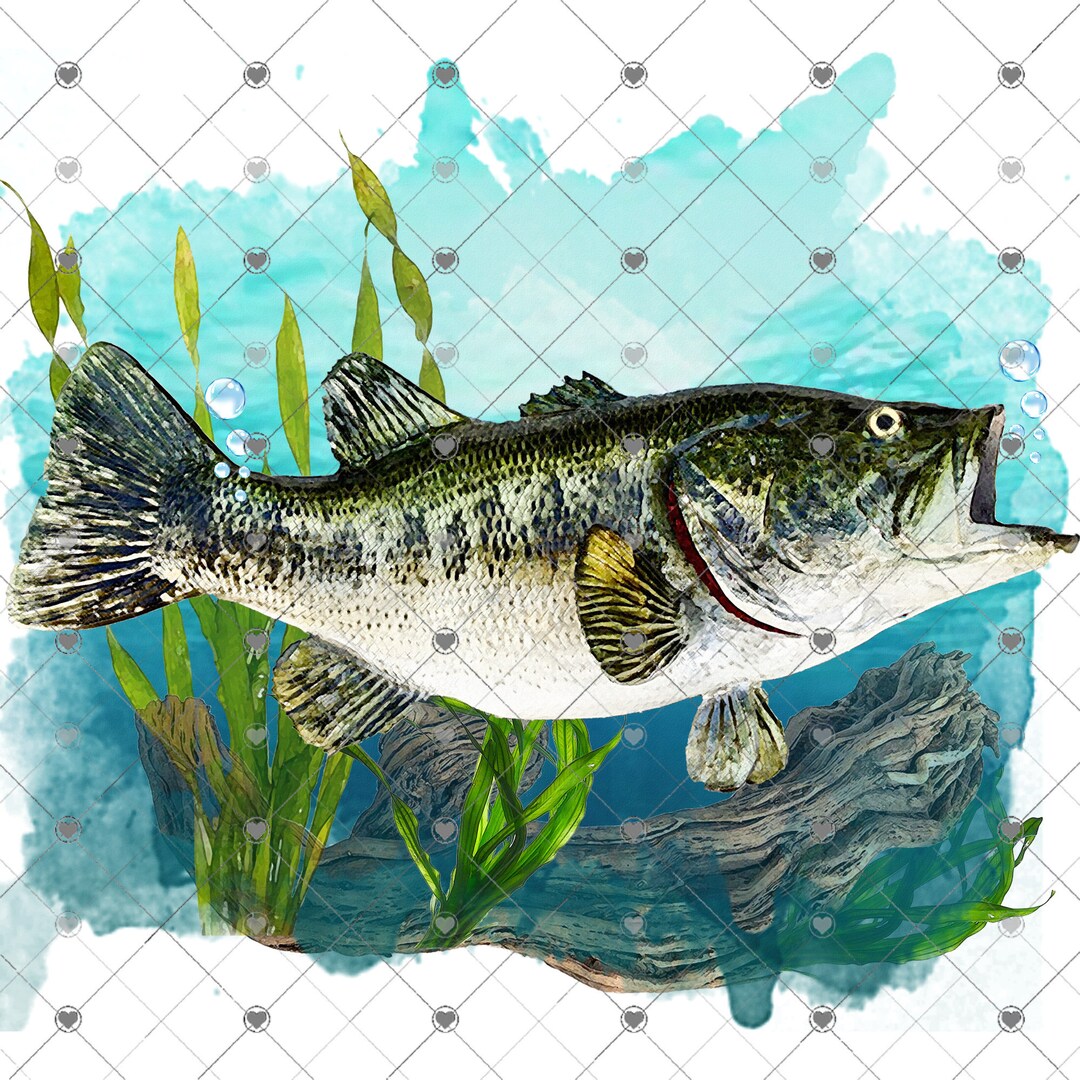 Bass Fish Sublimation Transfer - Ready to Press, Fishing Shirt Transfer ...