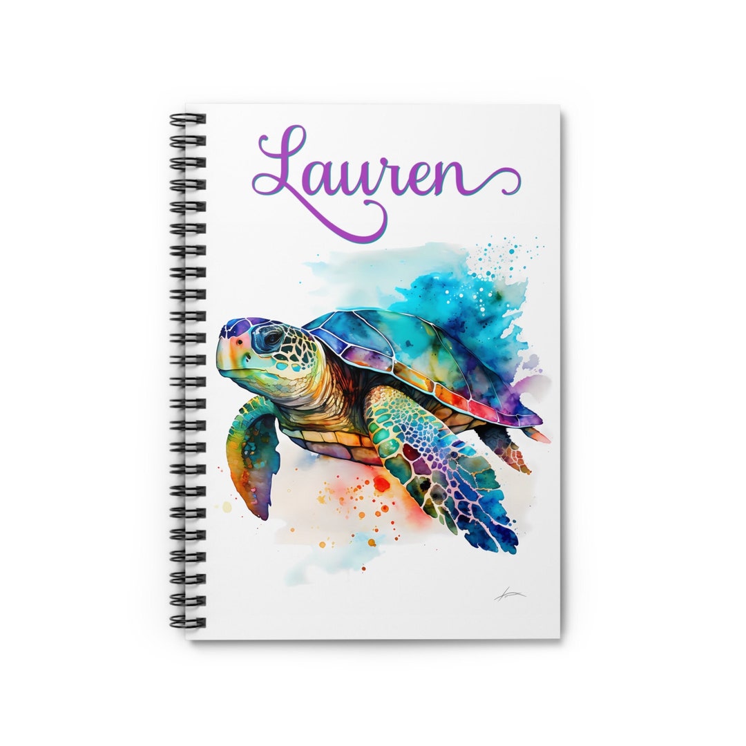 Personalized Sea Turtle Spiral Notebook - Sea Turtles Journal - Gift ...