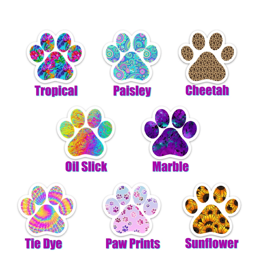 MINI Dog Paw Print Sticker, Pawprints Sticker, Laptop Sticker, Water ...