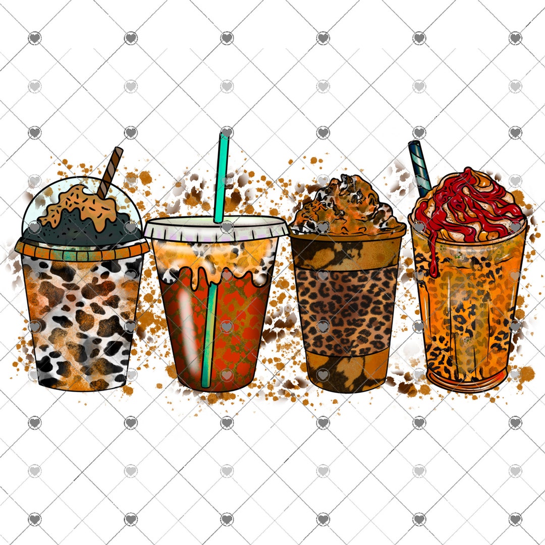 Coffee Leopard Drink Sublimation Transfer, Ready to Press, Cheetah ...