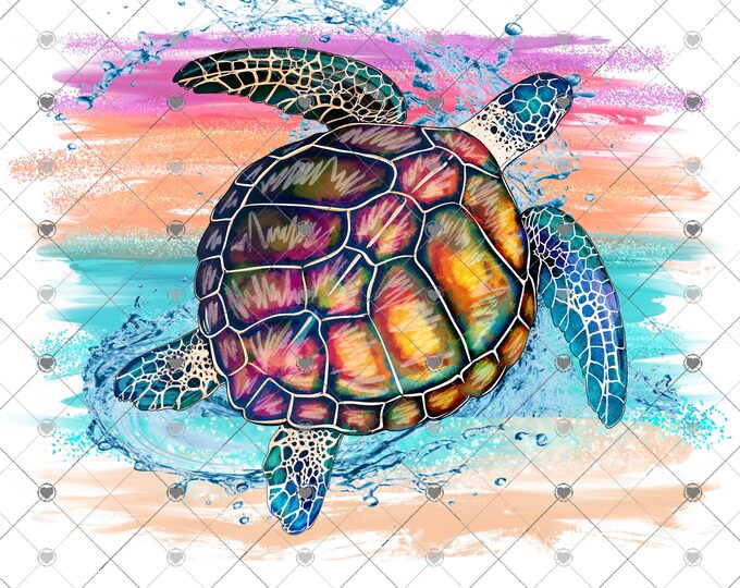 Sea Turtle Sublimation Transfer Printed, Ready to Use, Sublimation ...