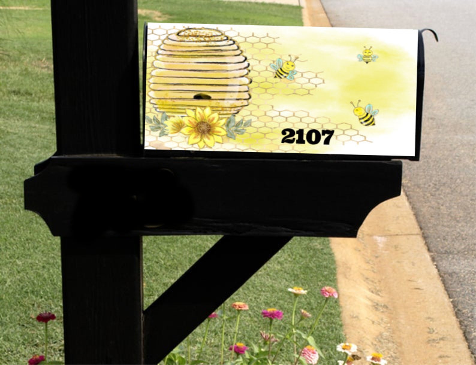 Mailbox Cover With Magnetic Strip Personalized Bee Beehive - Etsy