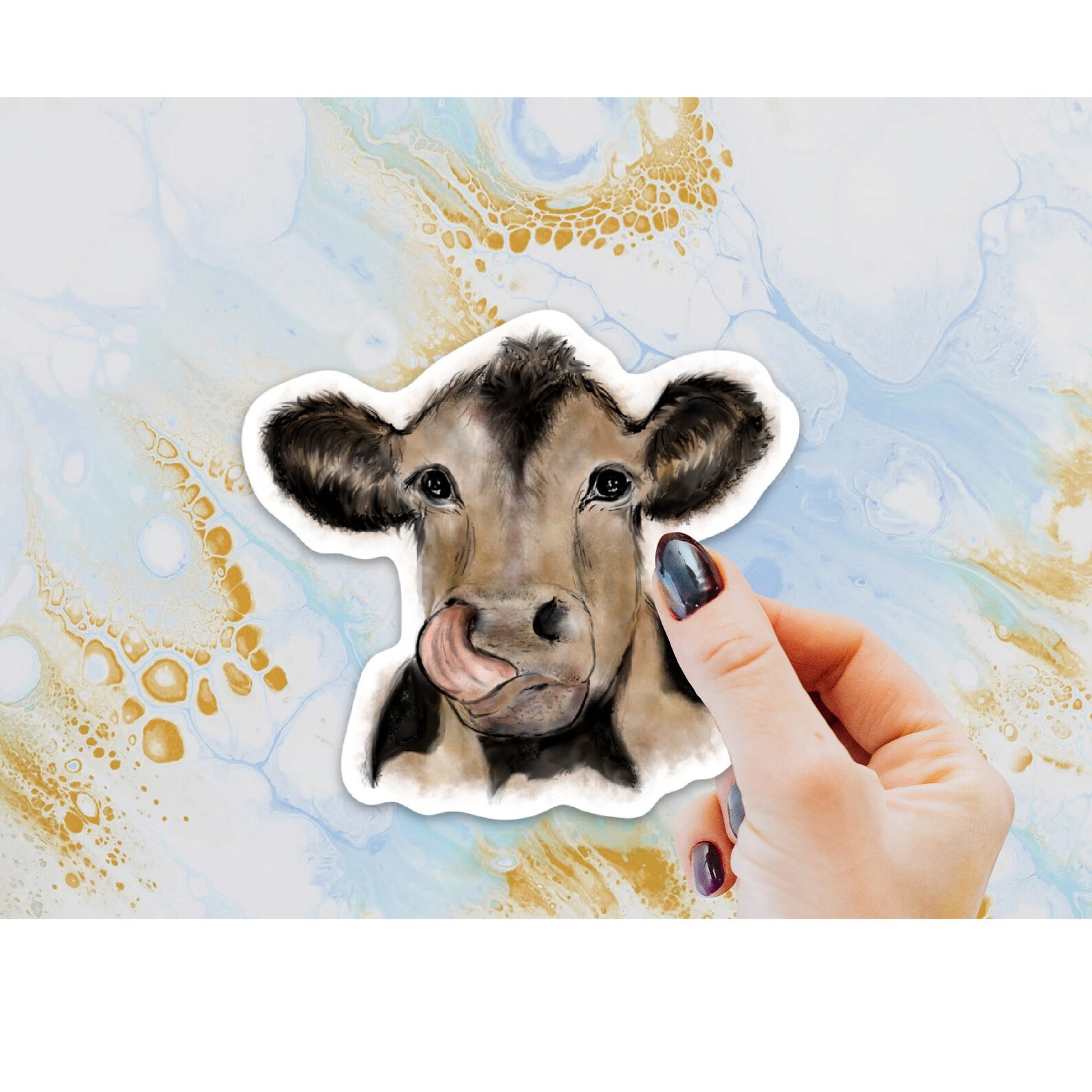 Cow Sticker Cow Lover Cow Gift Laptop Sticker Water Bottle - Etsy