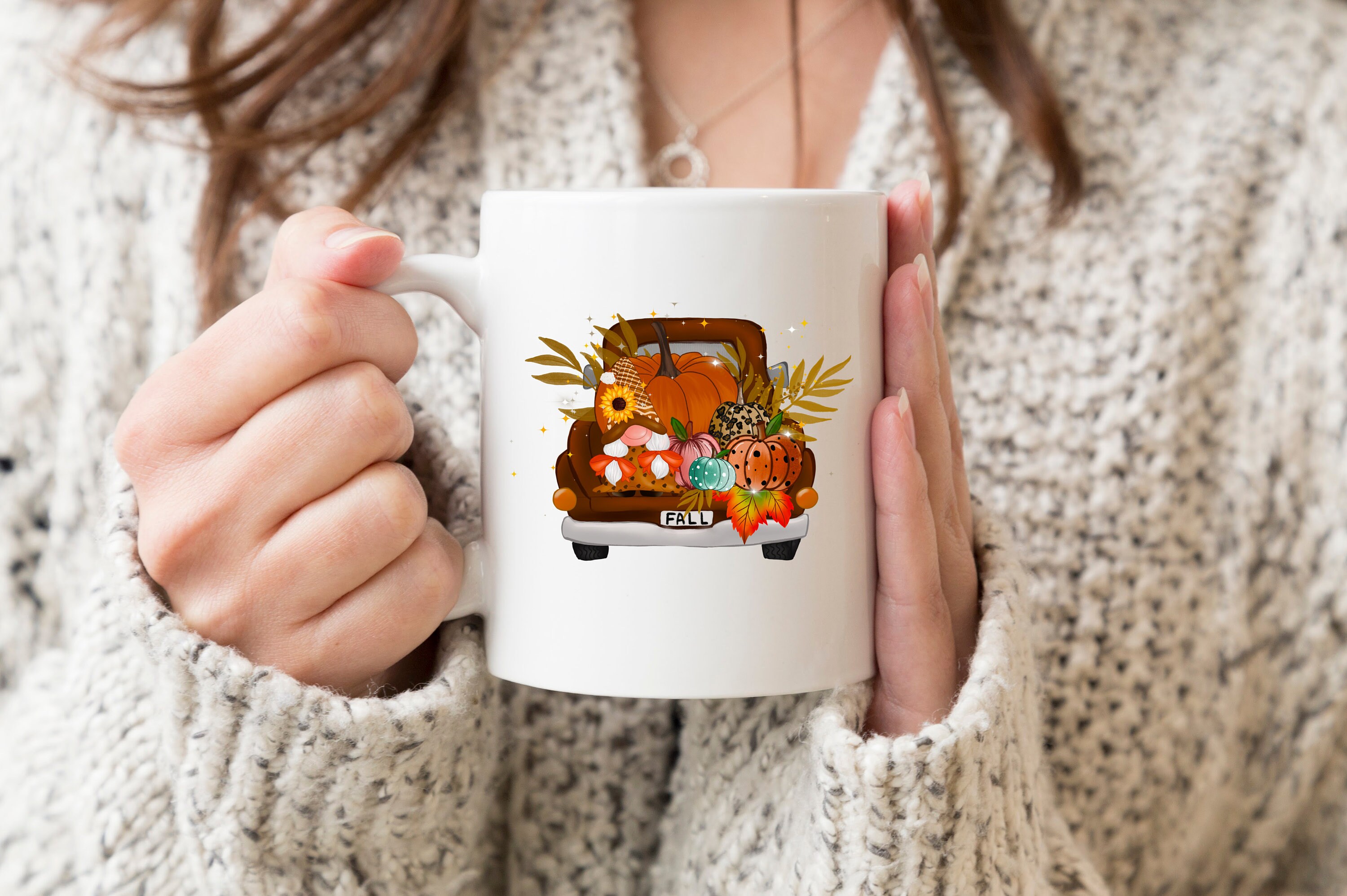 Thanksgiving Fall Pumpkin Gnome Truck Sublimation Transfer | Etsy