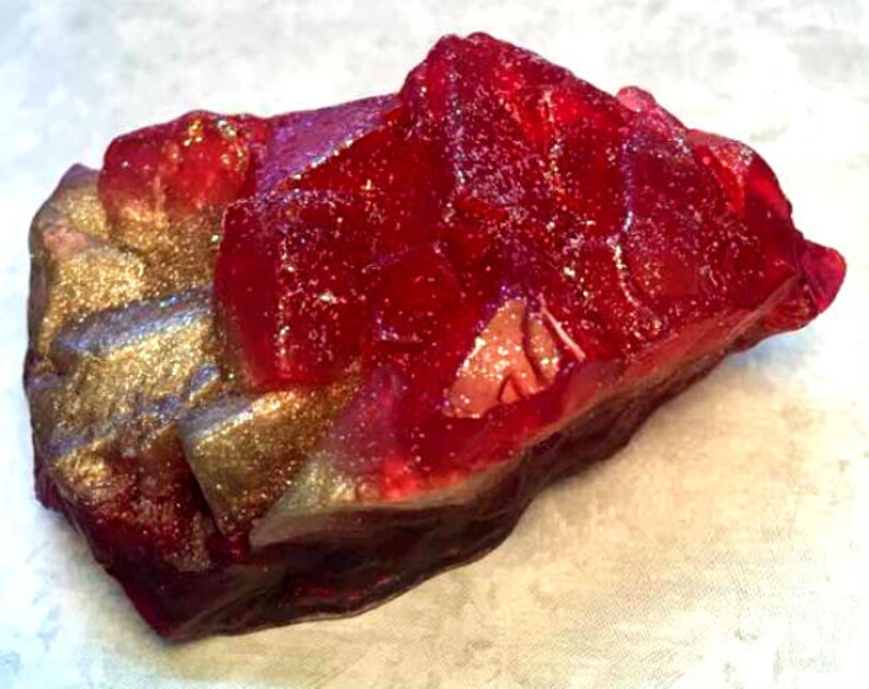 Ruby Red Geode Crystal Gemstone Rock Soap Pomegranate | Etsy