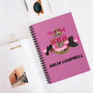 Personalized Navy Chick Chief Spiral Notebook Ruled Lines Journal ...