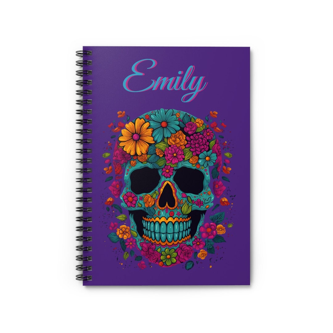 Personalized Sugar Skull Spiral Notebook - Skull Journal - Gift for ...