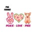 Peace Love Pigs Digital Design for Sublimation, PNG Instant Download ...