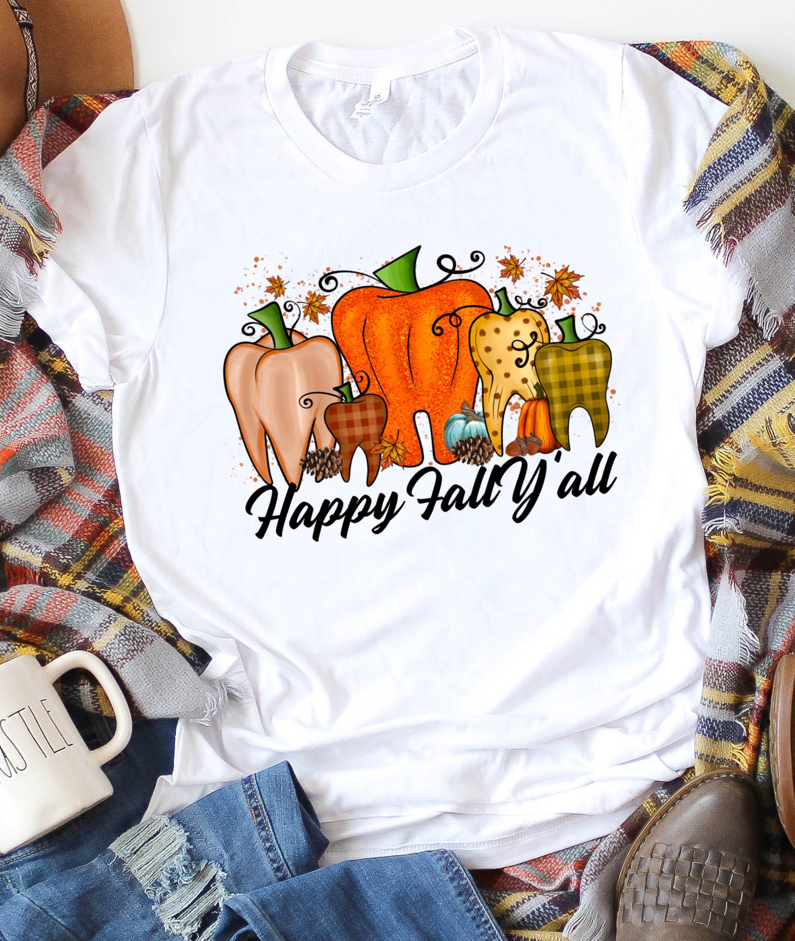 Happy Fall Teeth Sublimation Transfer Ready to Press Dental - Etsy