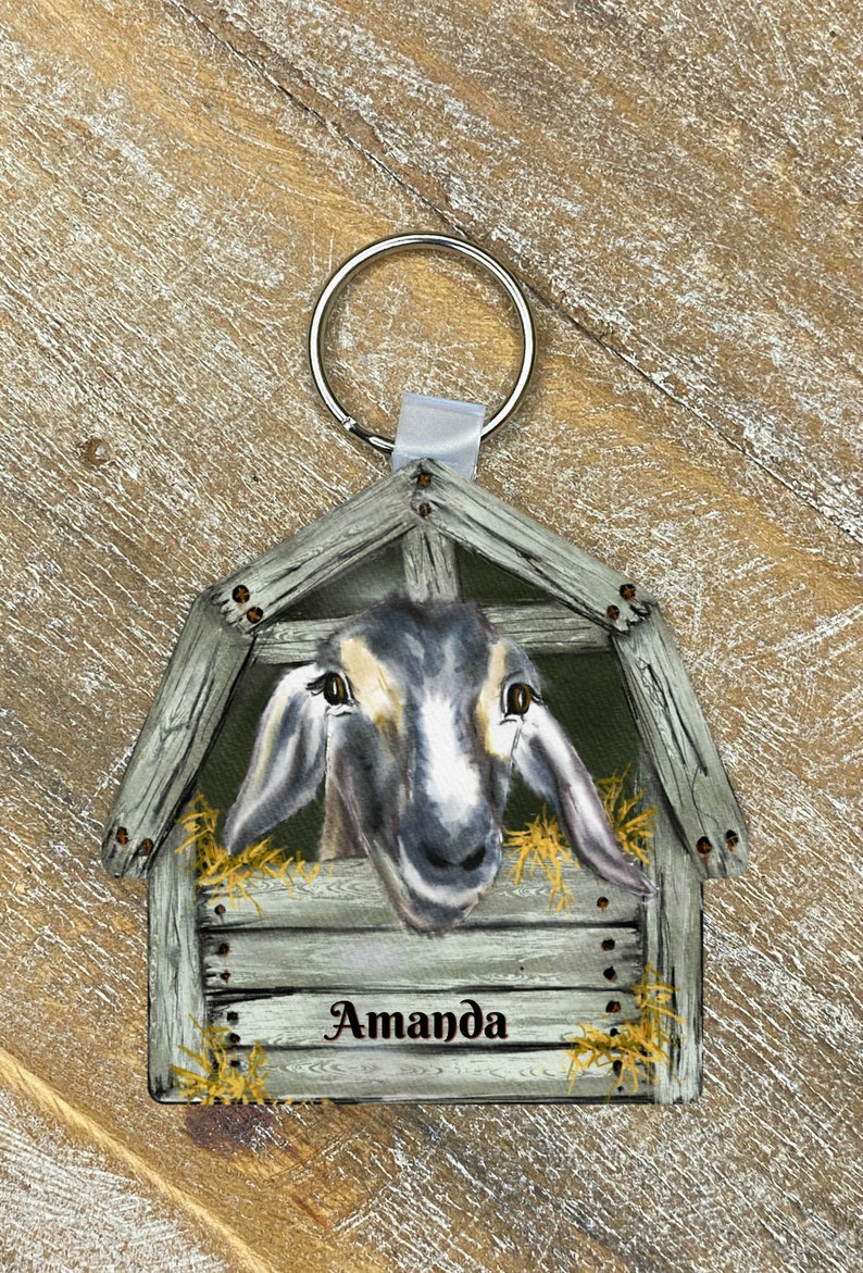 Goat Barn Personalized Keychain Goats Dairy Goat Goat Gift - Etsy