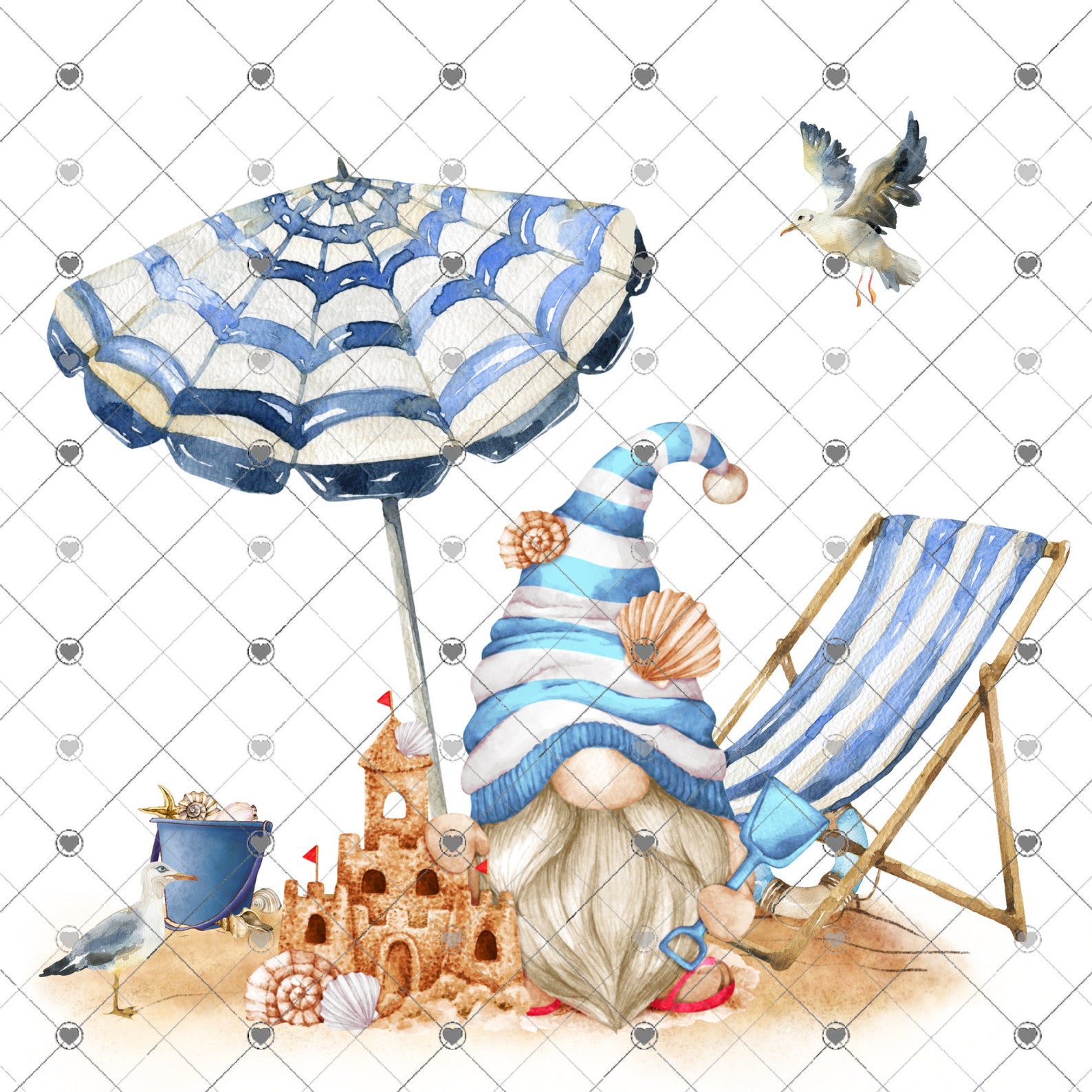 Beach Gnome Sublimation Transfer - Gnome Sublimation Transfer, Summer ...