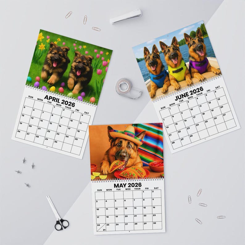 German Shepherd Dog Calendar 2026 Featuring 12 Different German ...