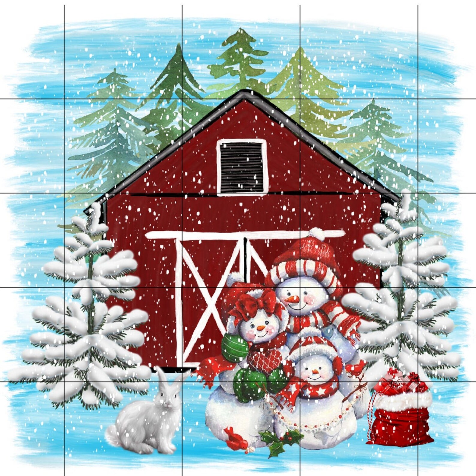 Snowman Barn Christmas Sublimation Transfer, Printed Sub Transfer ...