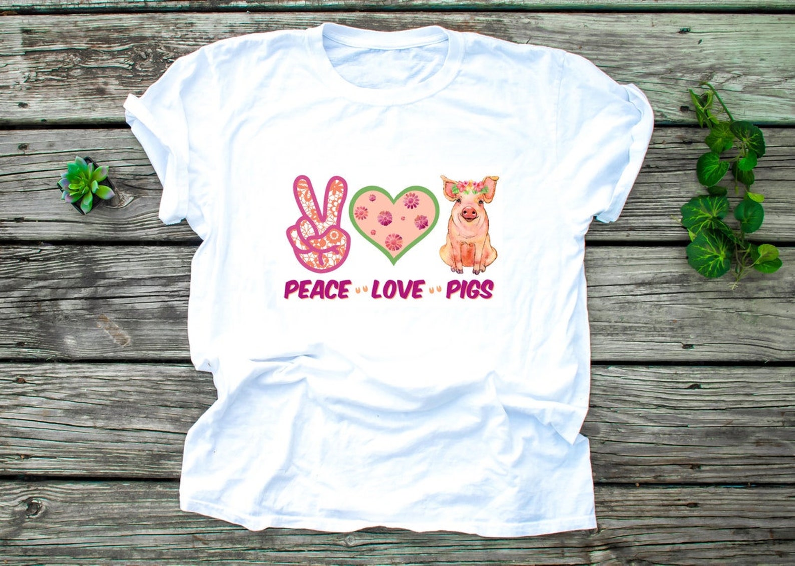 Peace Love Pigs Digital Design for Sublimation, PNG Instant Download ...