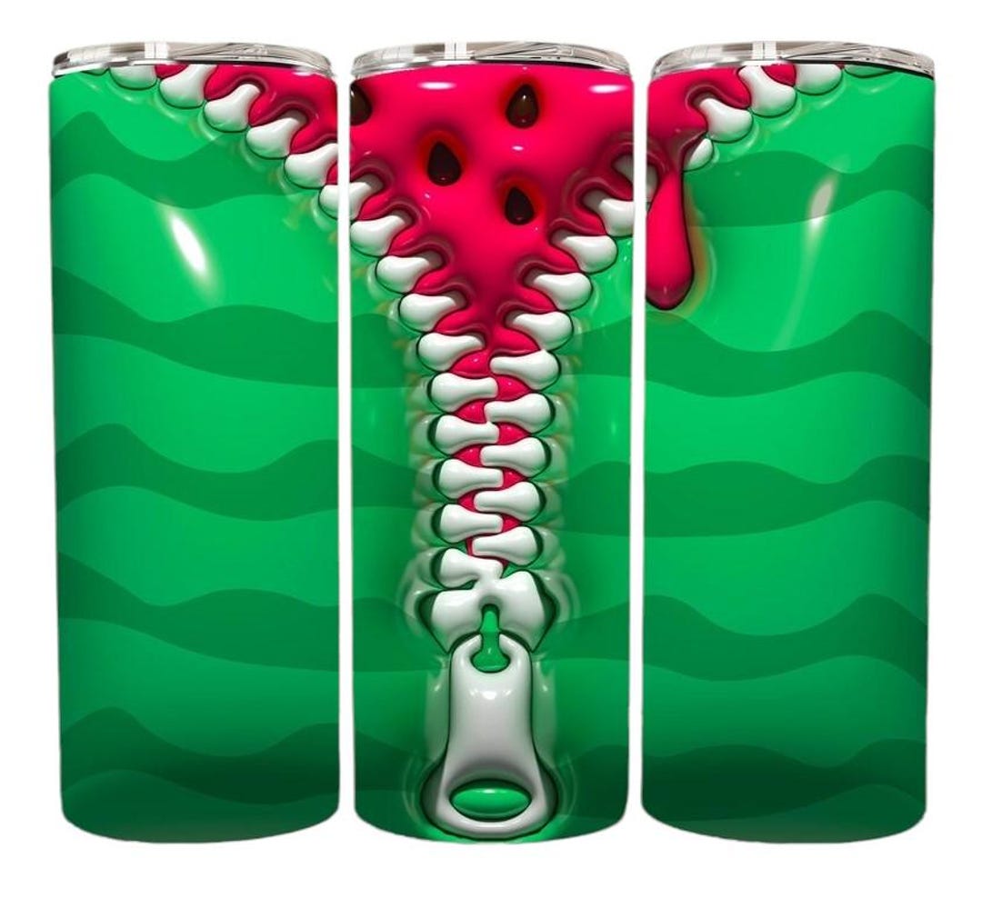 Watermelon Zipper Puffy Tumbler Sublimation Transfer Wrap, Summer ...