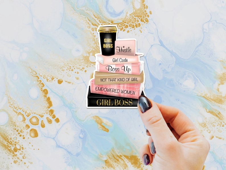 Girl Boss Books Sticker Female Business Owner Sticker - Etsy