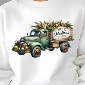 Christmas Truck Sublimation Transfer, Ready to Press, Vintage Truck ...