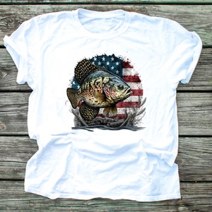 Crappie Fish American Flag Sublimation Transfer - Ready to Press ...