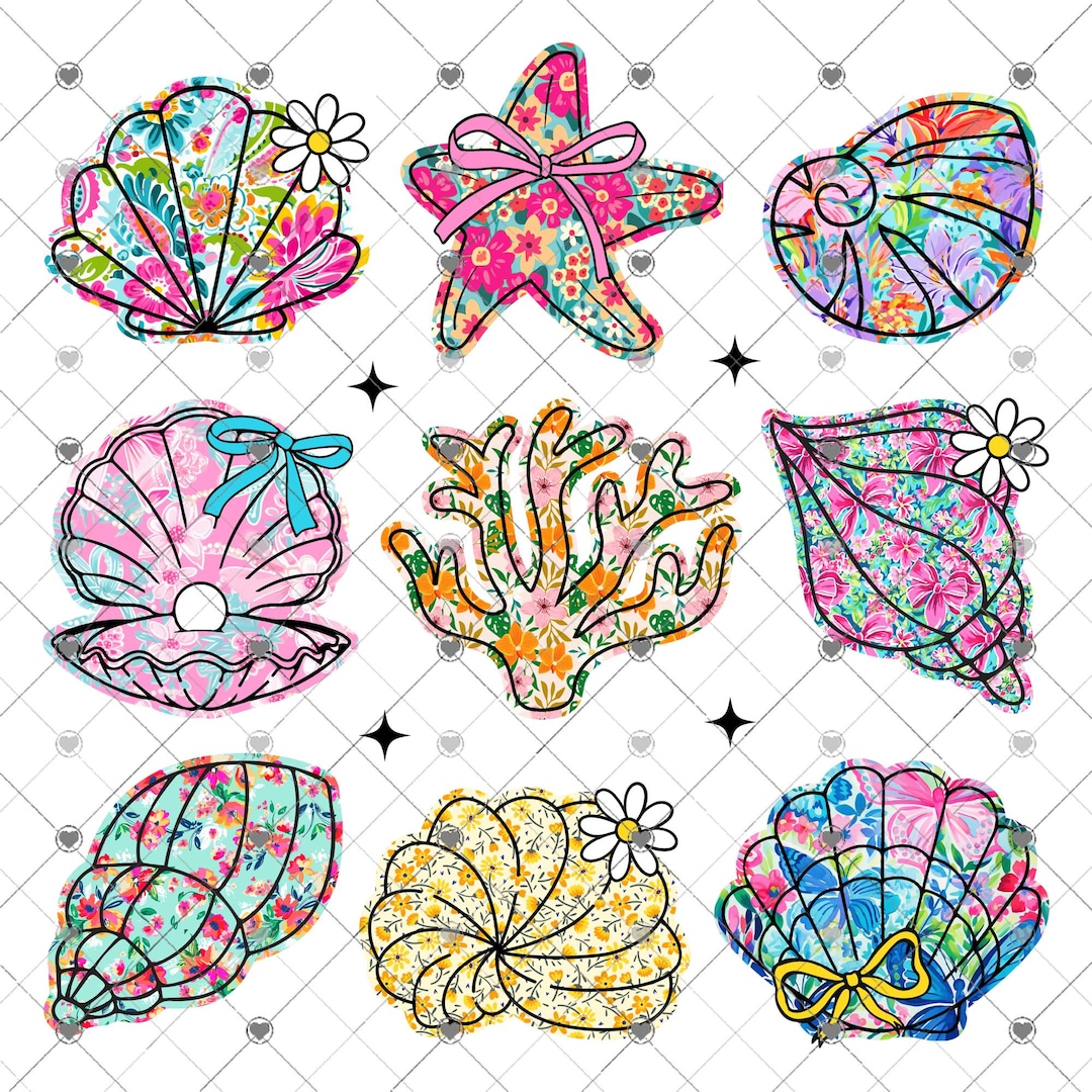 Seashell Summer Sublimation Transfer Printed, Beach Vibes, Coastal ...
