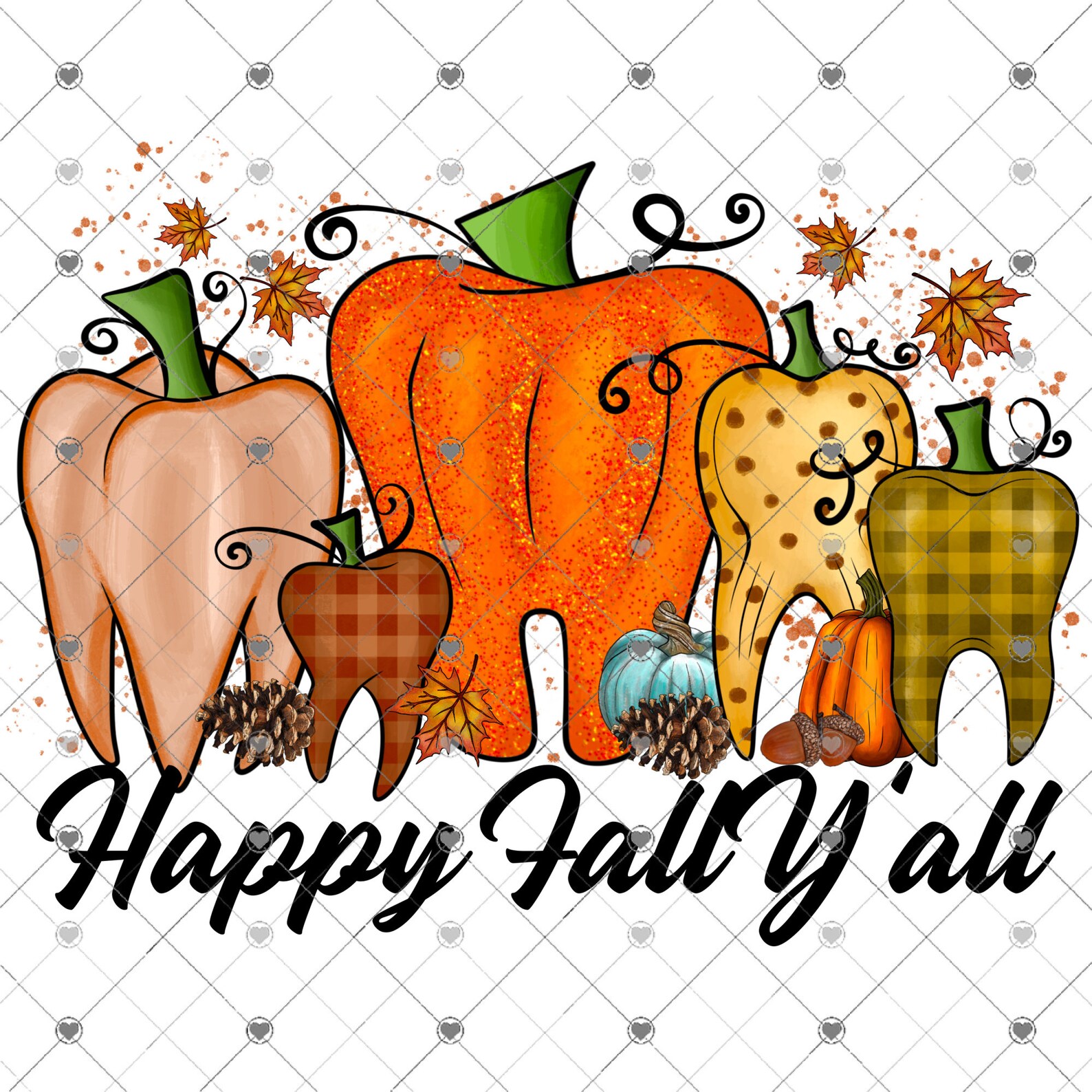 Happy Fall Teeth Sublimation Transfer Ready to Press Dental - Etsy