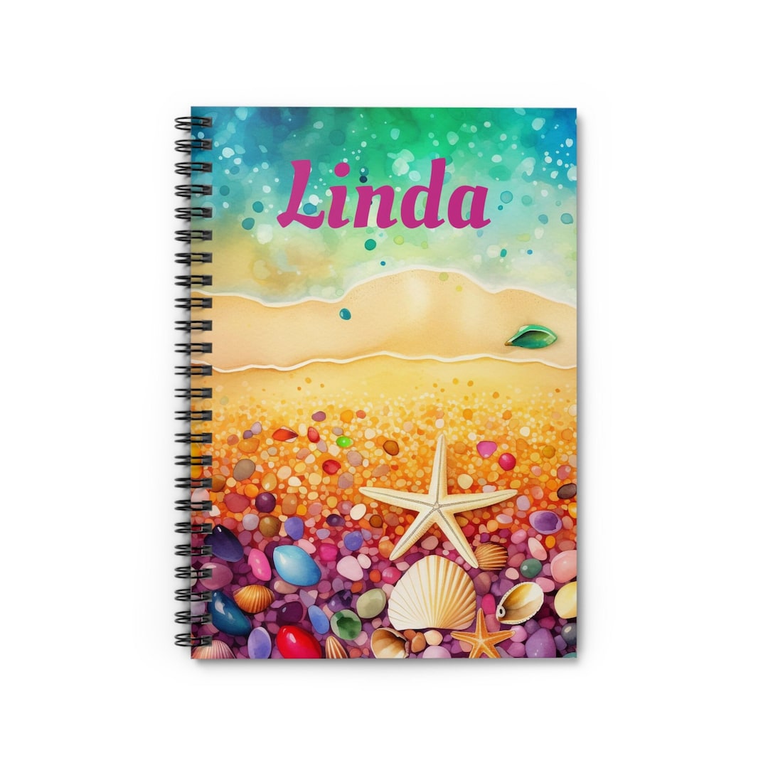 Perosnlaized Beach Shells Spiral Notebook Ruled Lines Journal Notebook ...