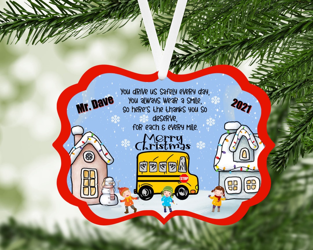 Personalized School Bus Driver Christmas Ornament, Bus Driver Gift ...