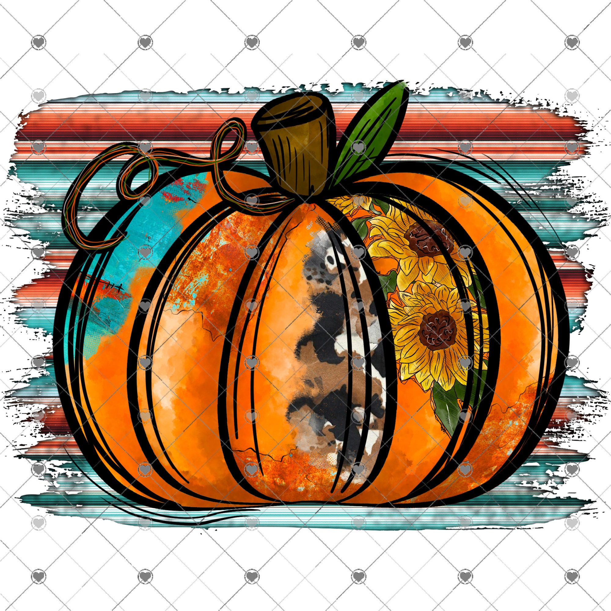 Fall Pumpkin Sunflower Sublimation Transfer Ready to Press - Etsy