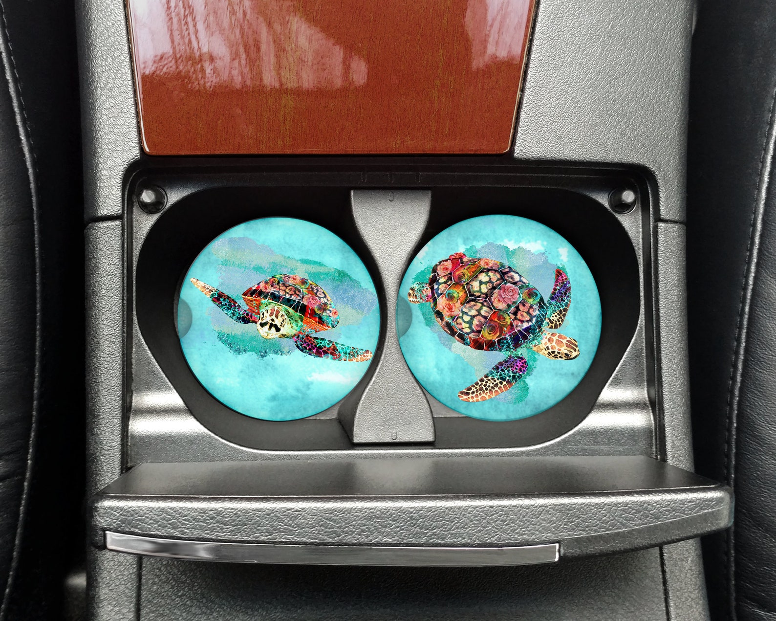 Sea Turtle Personalized Car Coasters Set of 2 Customized - Etsy