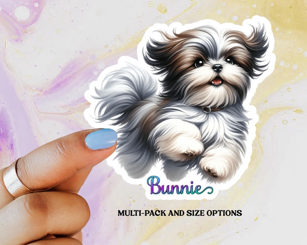 Shih Tzu Personalized Dog Sticker, Multi-packs and Size Options, Laptop ...
