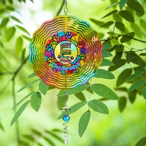 Dog Paw Prints Swirly Metal Wind Spinner Personalized, Yard Decoration ...