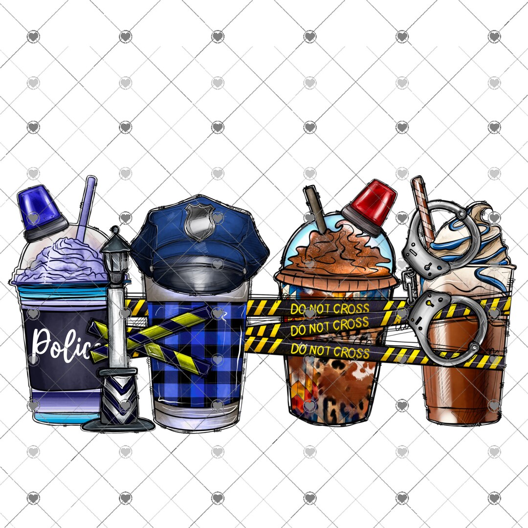 Police Coffee Drink Sublimation Transfer, Ready to Press, Cop Coffee ...