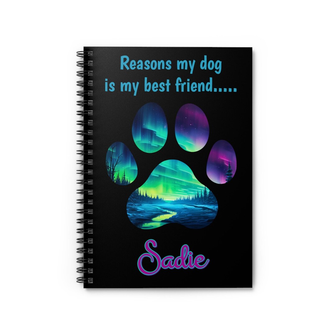 Dog Paw Print Personalized Spiral Notebook Ruled Lines Journal ...