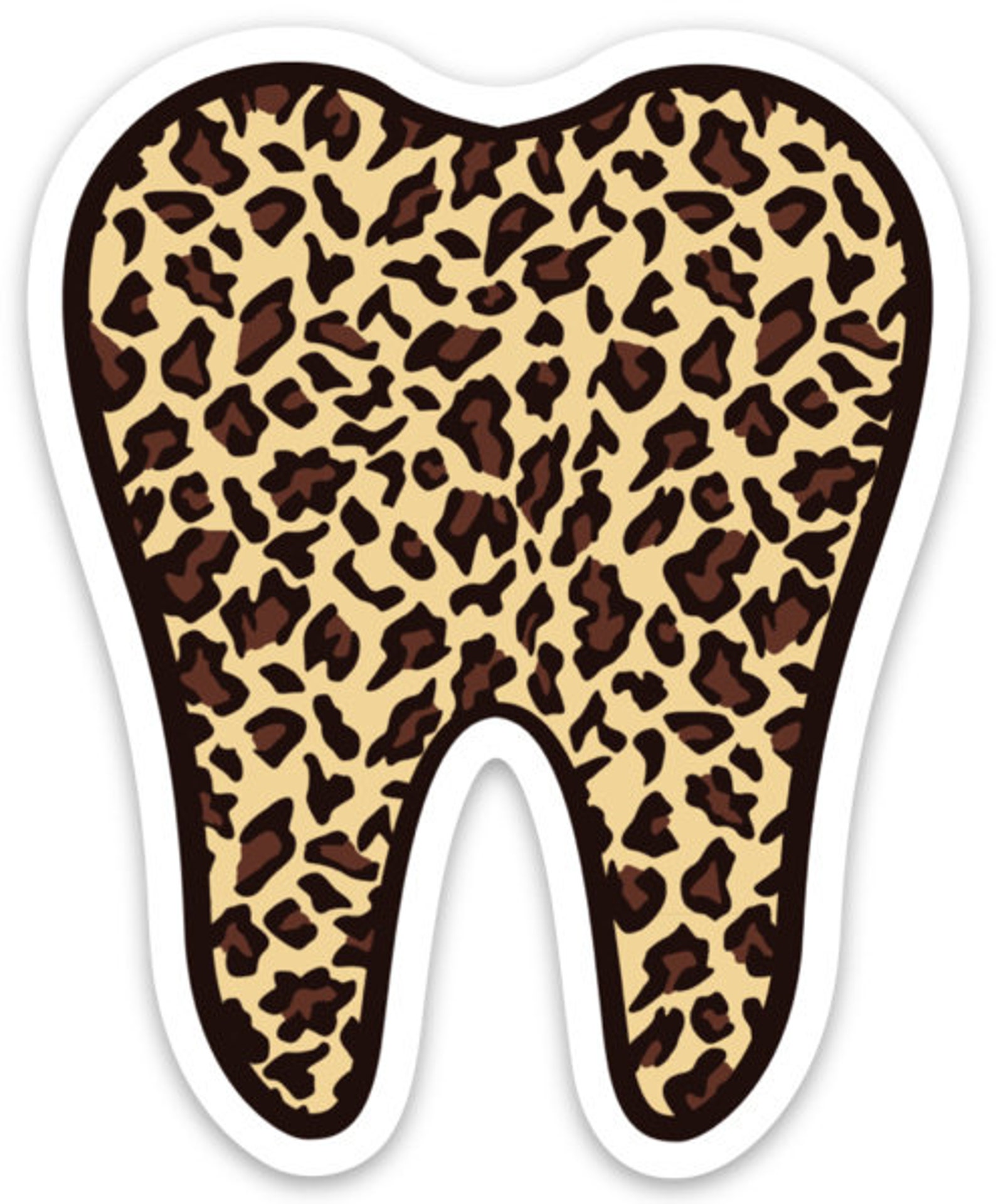 Leopard Tooth Sticker, Tooth Laptop Sticker, Water Bottle Sticker ...