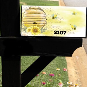 Mailbox Cover With Magnetic Strip - Personalized Bee Beehive Mailbox ...