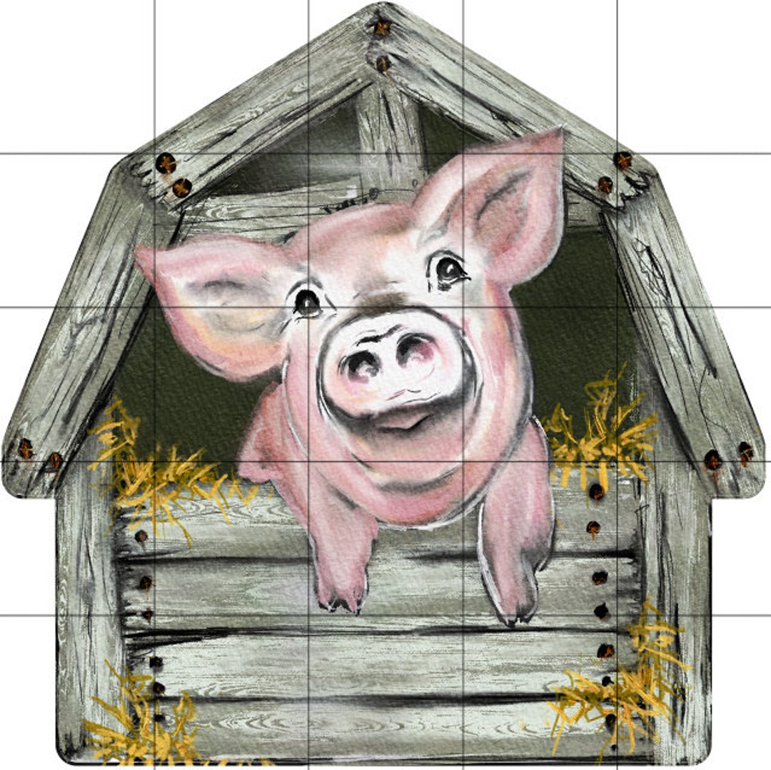 Pig Barn Sublimation Transfer, Pigs, Pig Sublimation, Farm, 4-H Pigs ...